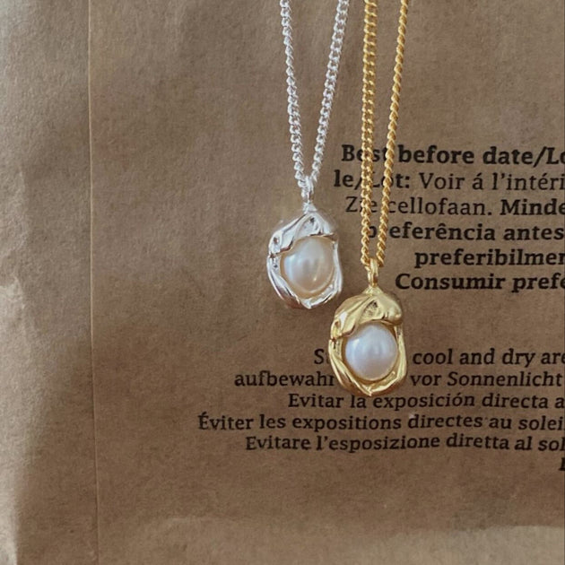 Melting Pearls 925 Sterling Silver Necklace – Rosemori